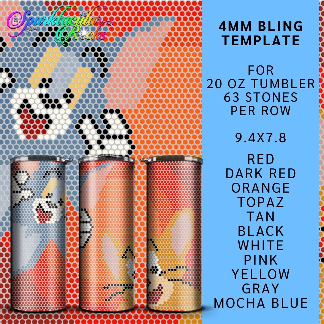 161 Bling Tumbler Template Ss16 4mm Bling Template Bling 63 Stones per ...