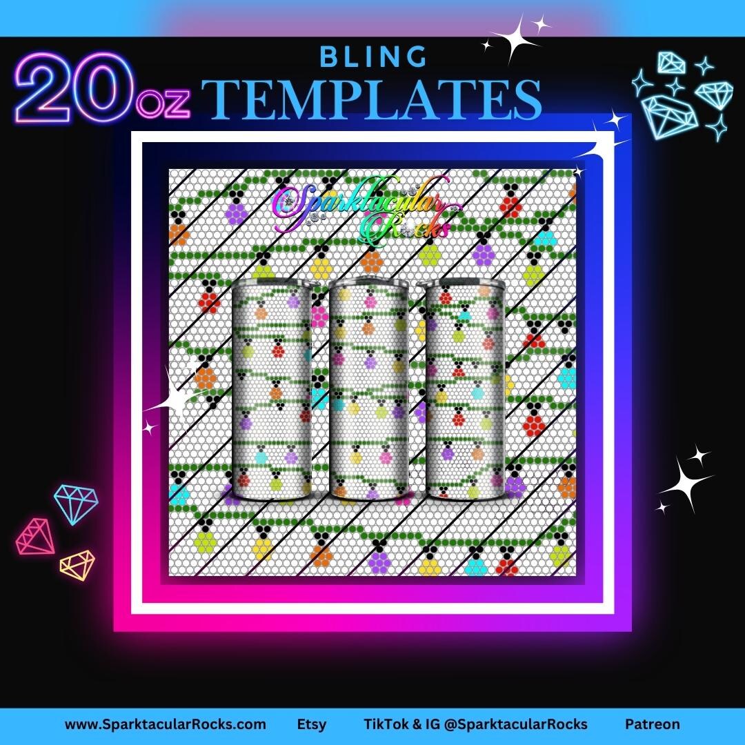 Rhinestone Tumbler Template: SS16 4mm Bling Design (PNG) - Etsy