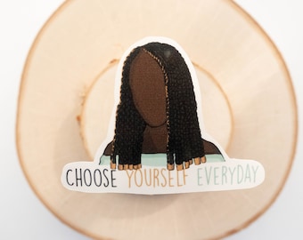 Afro Woman Black Woman Sticker Black Girl Stickerfor Black - Etsy