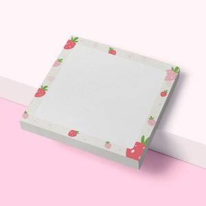 Sweet Strawberry Sticky Notes 50 Sheets Cute Fruit Notepad - Etsy