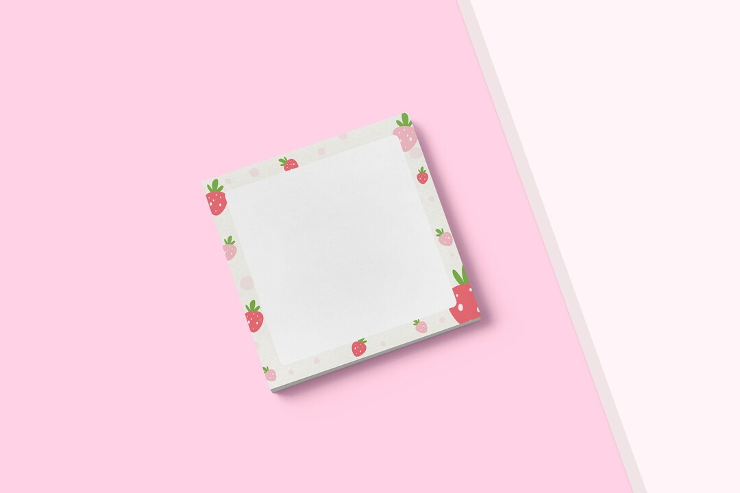 Sweet Strawberry Sticky Notes 50 Sheets Cute Fruit Notepad - Etsy