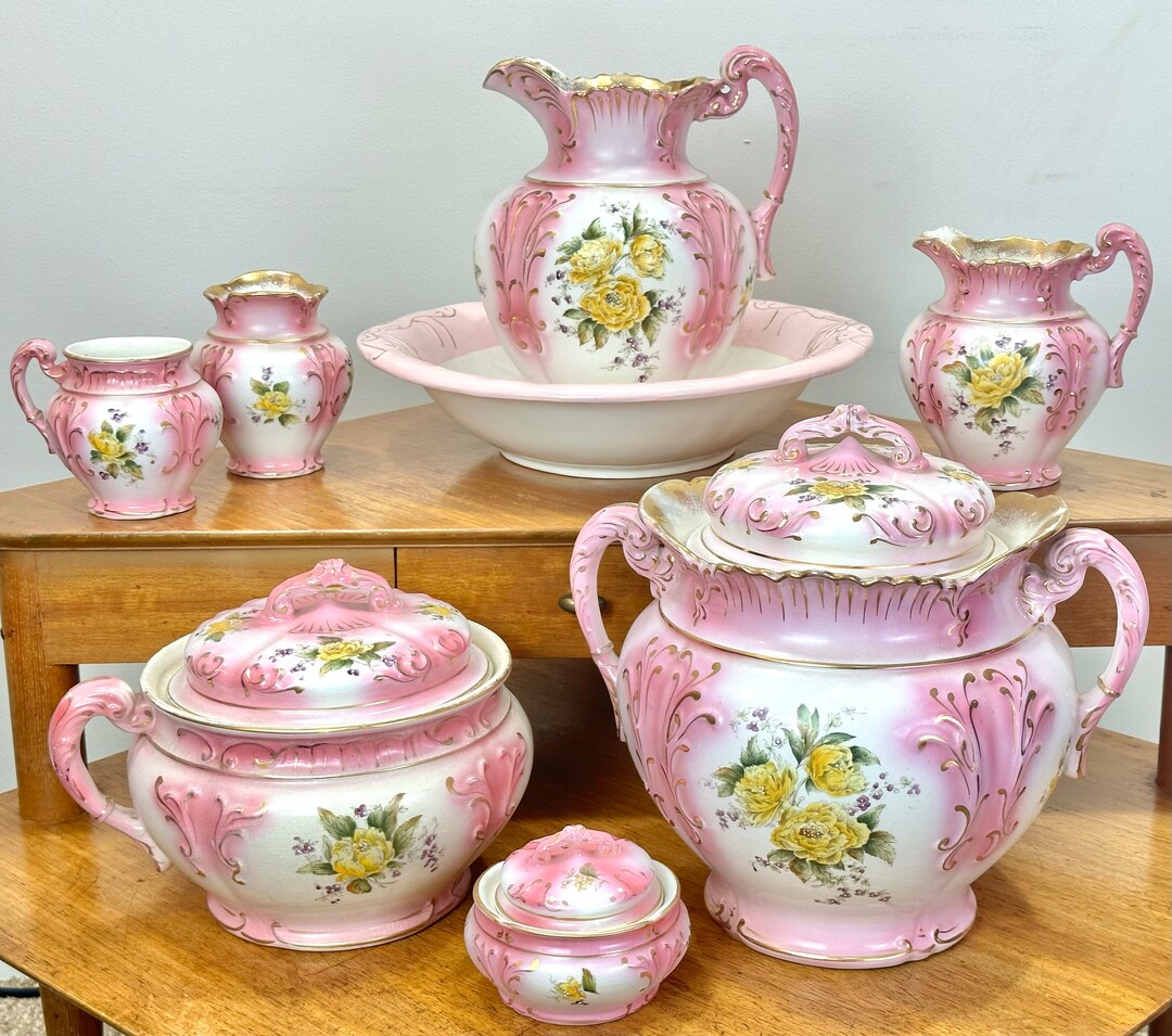 Antique Wash Set, Bathroom, Haynes Pottery of Baltimore, Early 1900’s ...