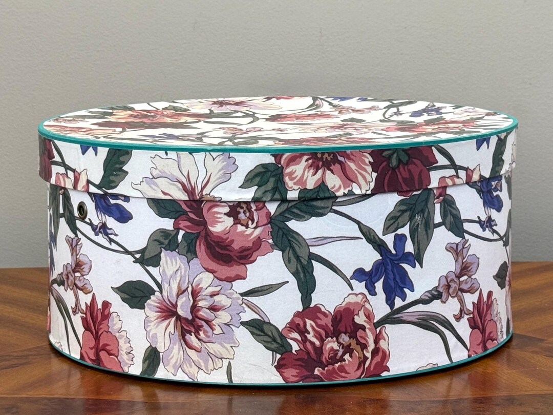 Vintage Floral Hat Box – Decorative Storage Collectible - Etsy