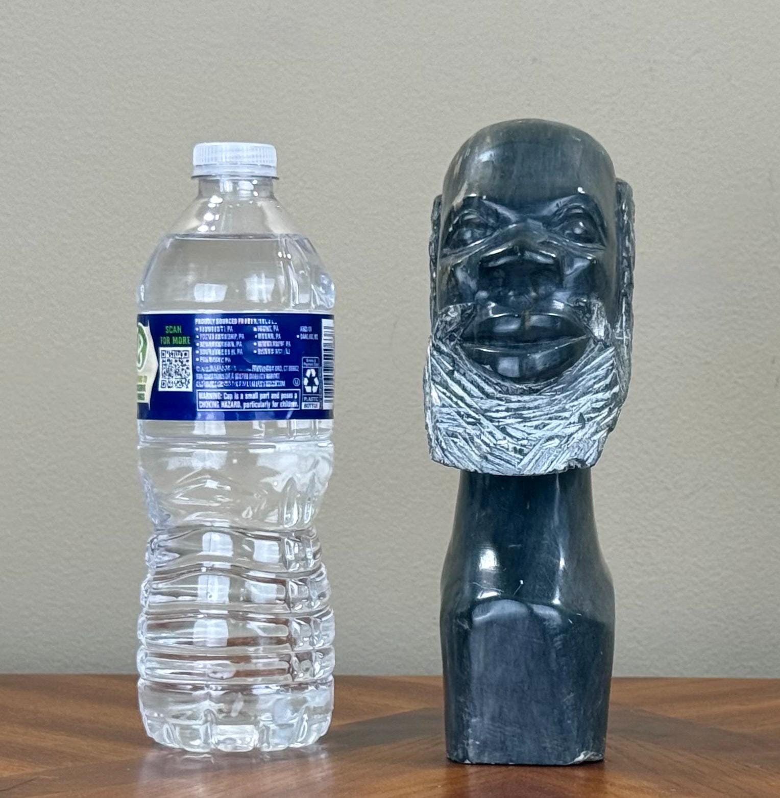 African Shona Stone Sculpture – Hand-carved Male Bust With Beard - Etsy