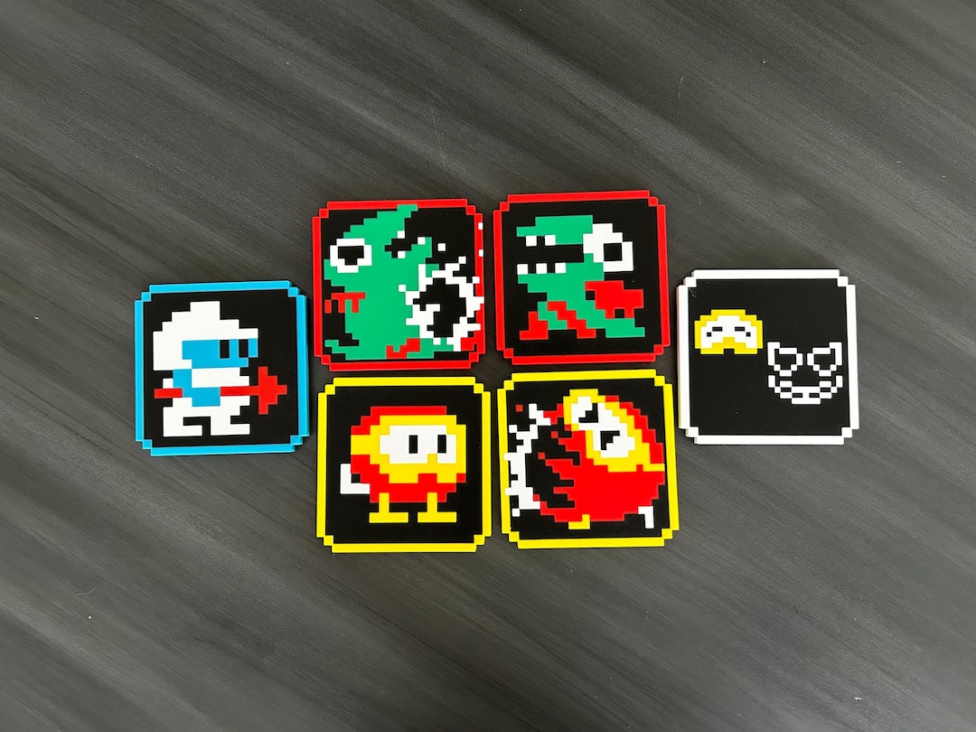 Dig Dug Retro Arcade Game Characters Drink Coasters (individual or Set ...