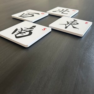 Mahjong (north, South, East and West) Drink Coasters, Set of 4, Mahjong ...