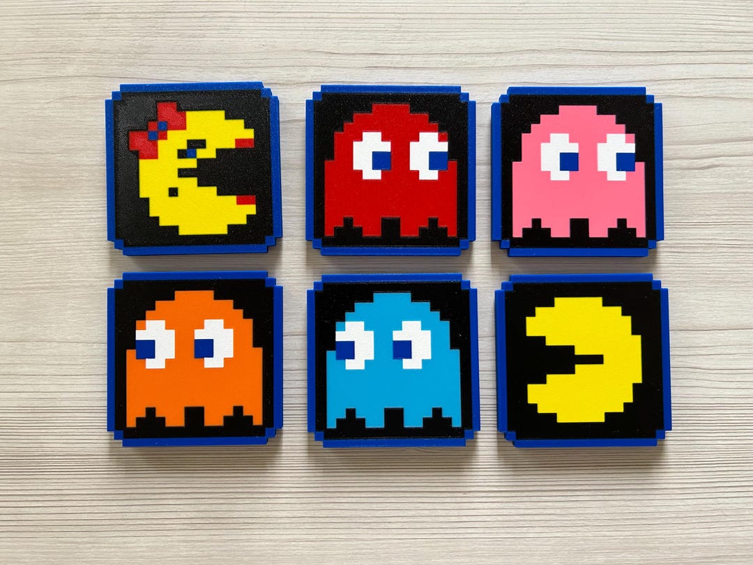 Retro Arcade Game Characters Drink Coasters (individual or Set) - Etsy