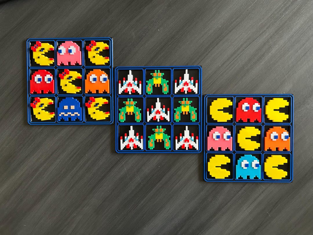 Tic Tac Toe Retro Arcade Game Boards Pick Your Characters | Tic Tac Toe ...