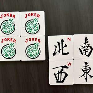 Mahjong (north, South, East and West) Drink Coasters, Set of 4, Mahjong ...