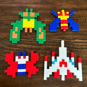 Galaga Retro Arcade Game Wall Characters (individual or Set) 3-D ...