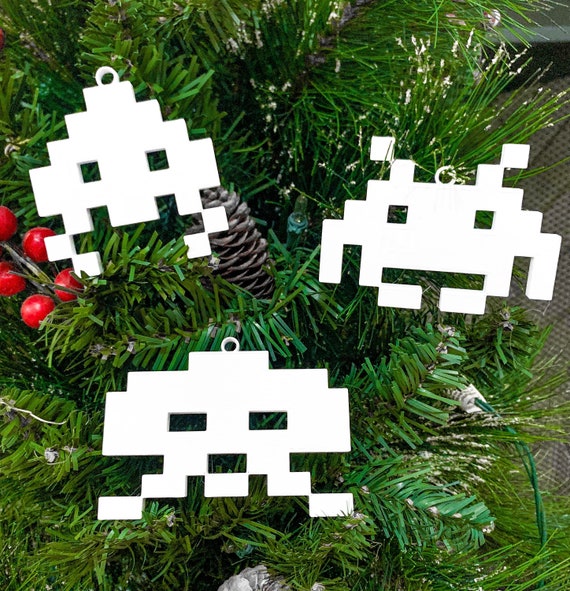Space Invader Retro Arcade 3-D Christmas Ornaments individual - Etsy
