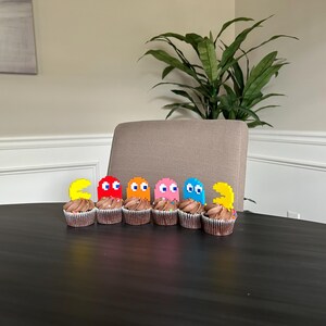 Retro Arcade Game Cupcake/cake Toppers, 8-bit Party Decorations set of ...
