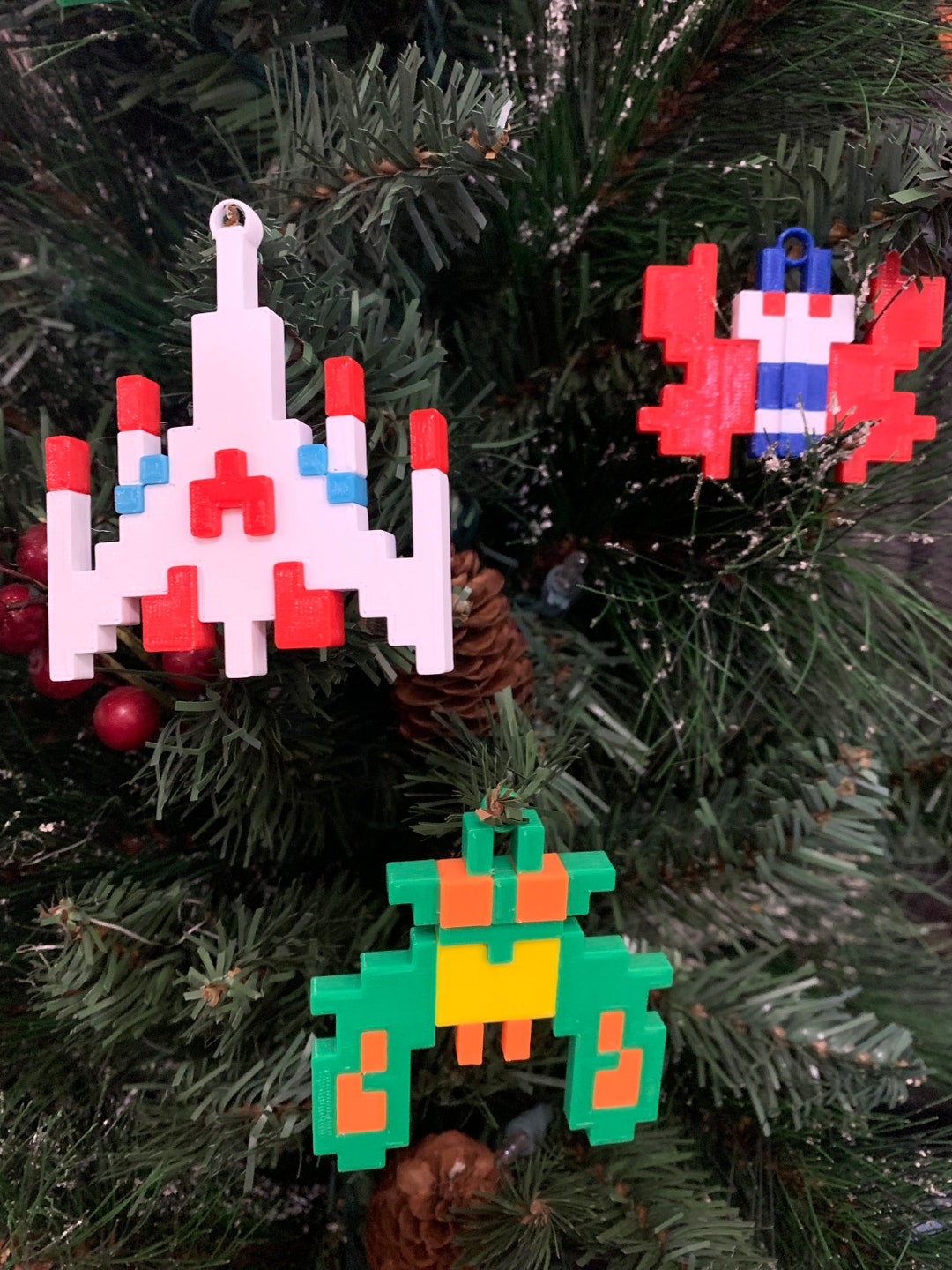 Galaga Retro Arcade Christmas Ornaments individual or Set - Etsy