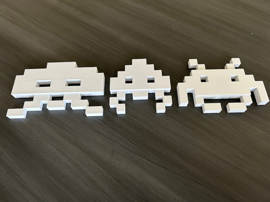Space Invader Retro Arcade 3-D Printed Wall Decor - Etsy