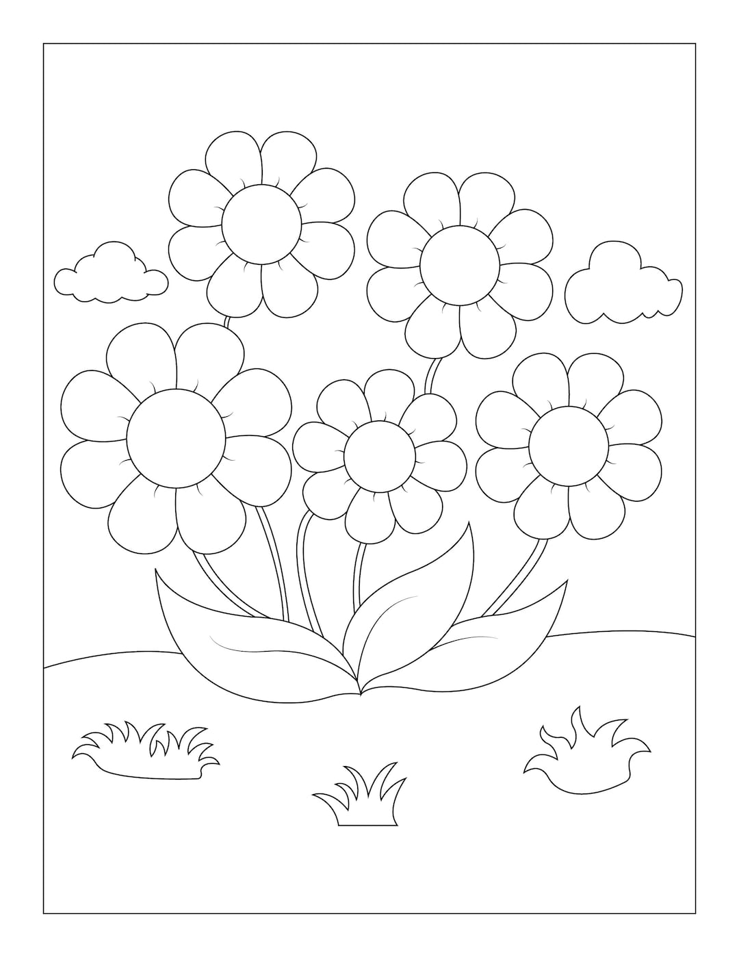 Coloring Book for Girls 5 Pages - Etsy