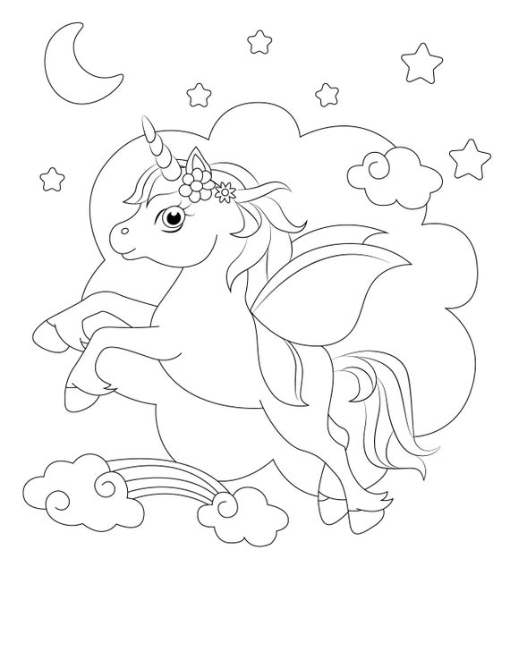 Unicorns And Fairies Coloring Pages