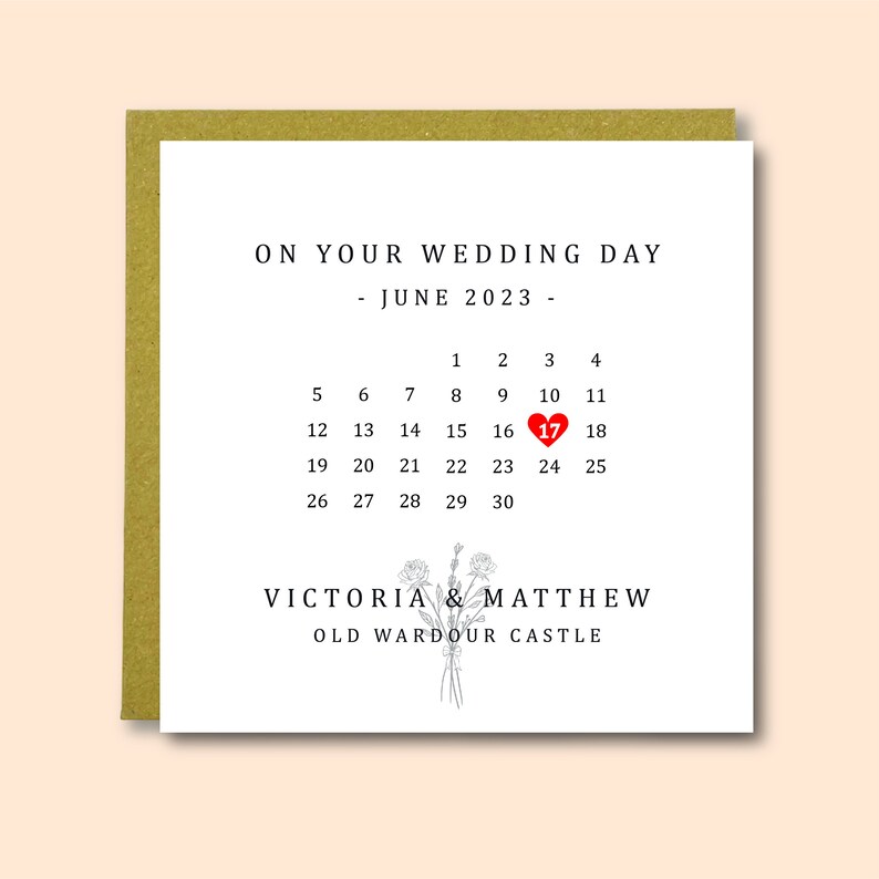 Personalised Wedding Date Card Calendar Marriage Wedding Gift Card New ...