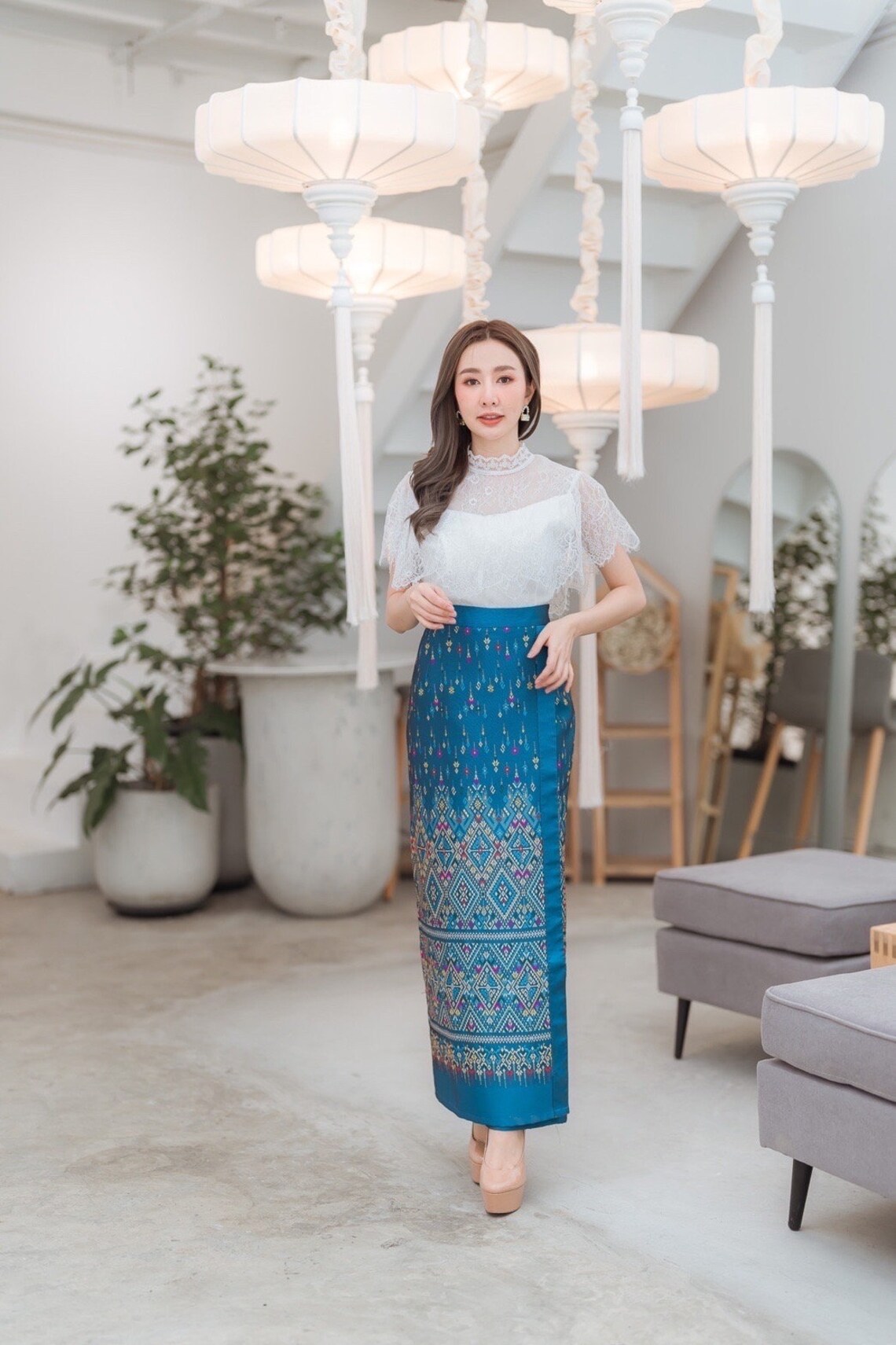 Pants-skirt Thai Praewa Kalasin Woven Fabric Glued All Over - Etsy