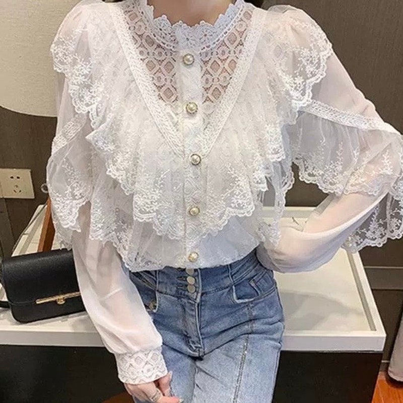 Lace Blouse - Etsy