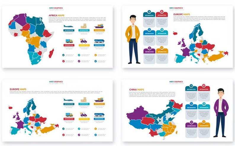 Maps Infographic Powerpoint - Etsy