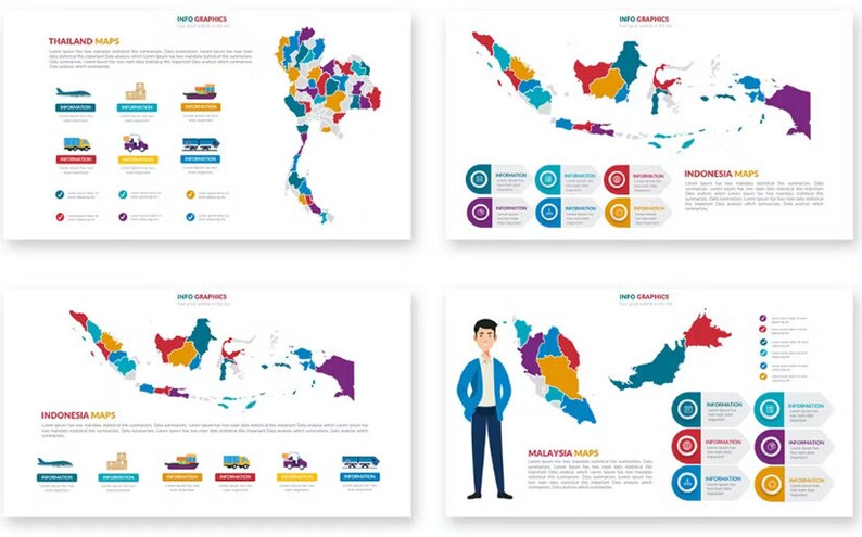 Maps Infographic Powerpoint - Etsy