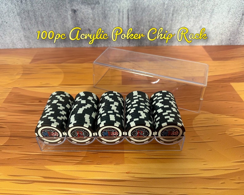 Poker Chip Rack With Cover, Clear Acrylic, Holds 100 Poker Chips - Etsy