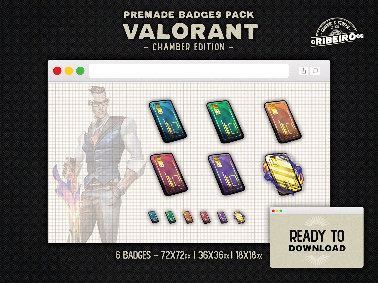 Chamber Valorant Badges for Streamers Twitch Graphics Sub & Bits - Etsy