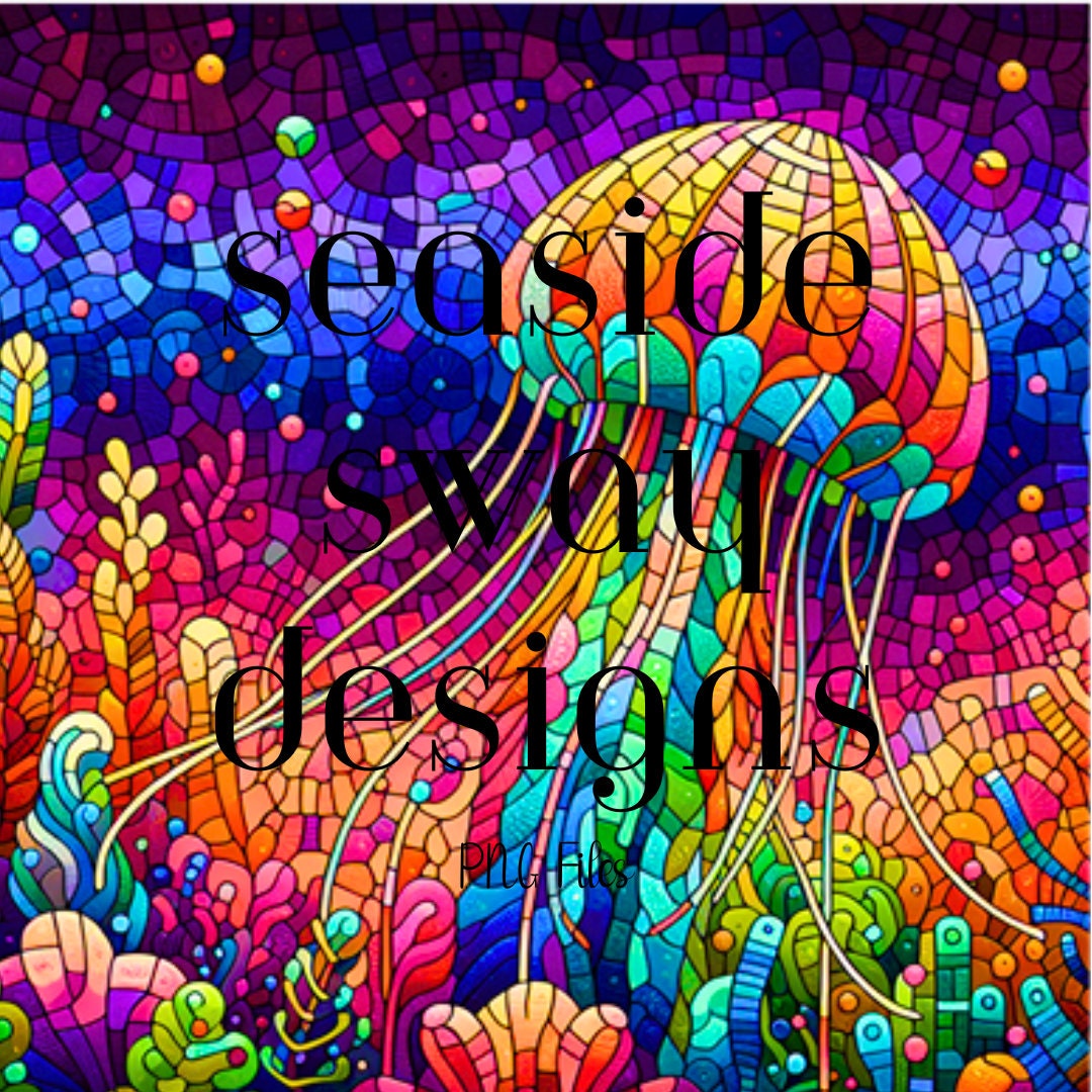 Mosaic Jelly Fish Abstract PNG Prints Sublimation Coasters Tote Bags ...