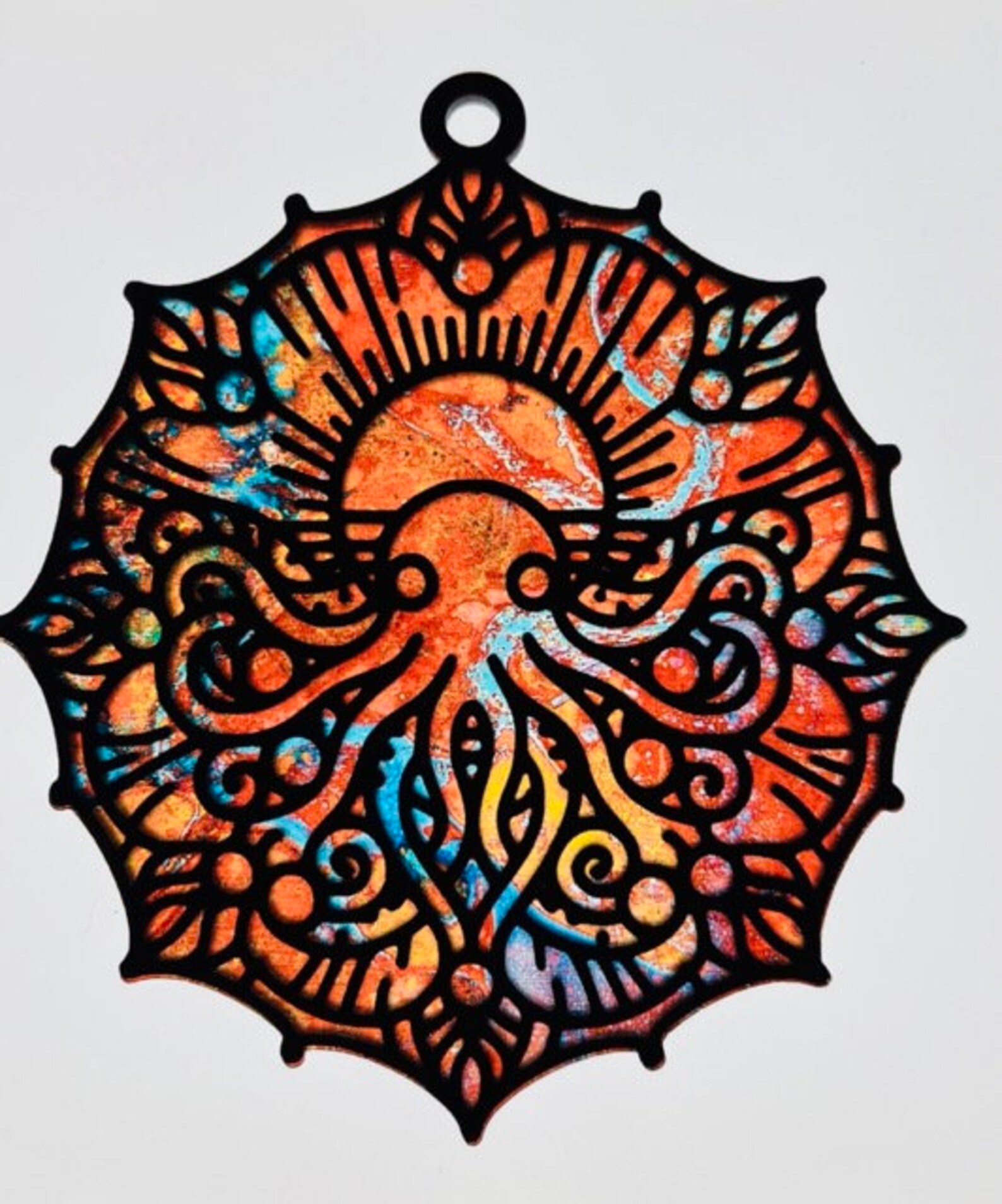 Octopus Suncatcher SVG Sunset | Glowforge Lightburn | Laser Cutting ...
