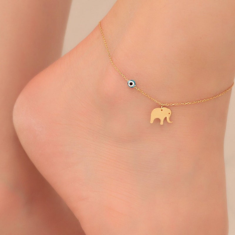 Elephant Anklet - Etsy