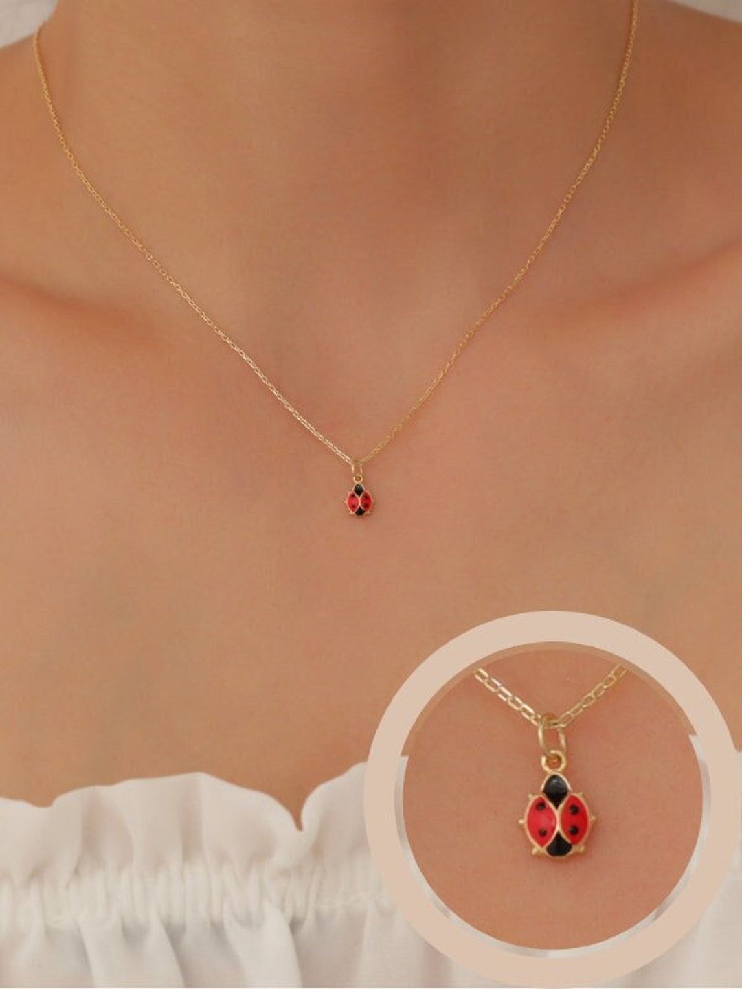Ladybug Necklace. Where Luck and Elegance Meet Handmade Colorful ...