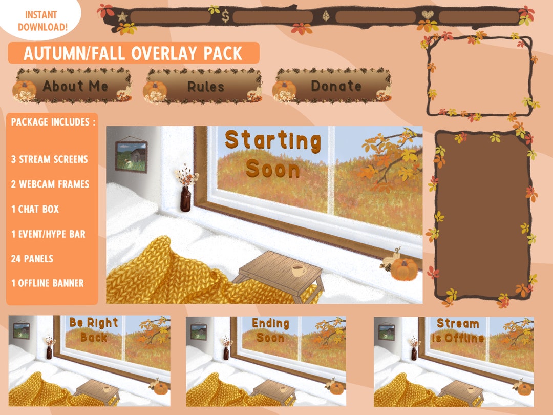 Autumn Fall Stream Overlay Package - Etsy
