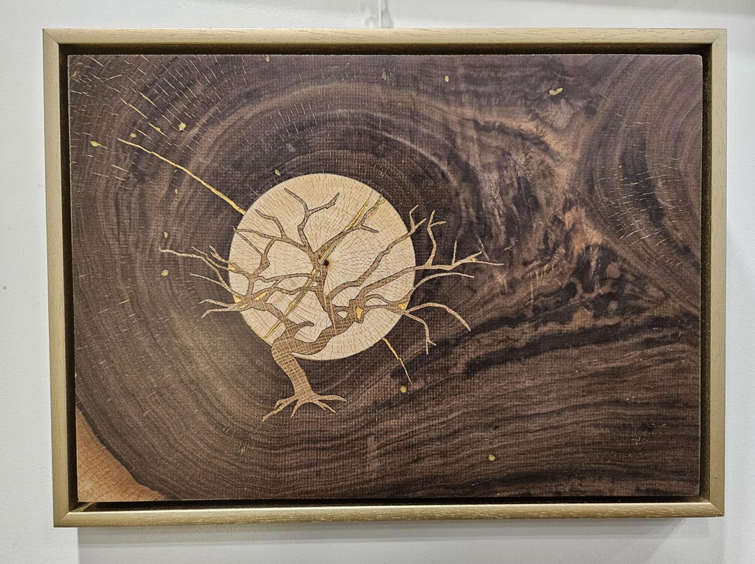 Moonlight Tree/original Marquetry Design Inspired by Japanese Art and ...