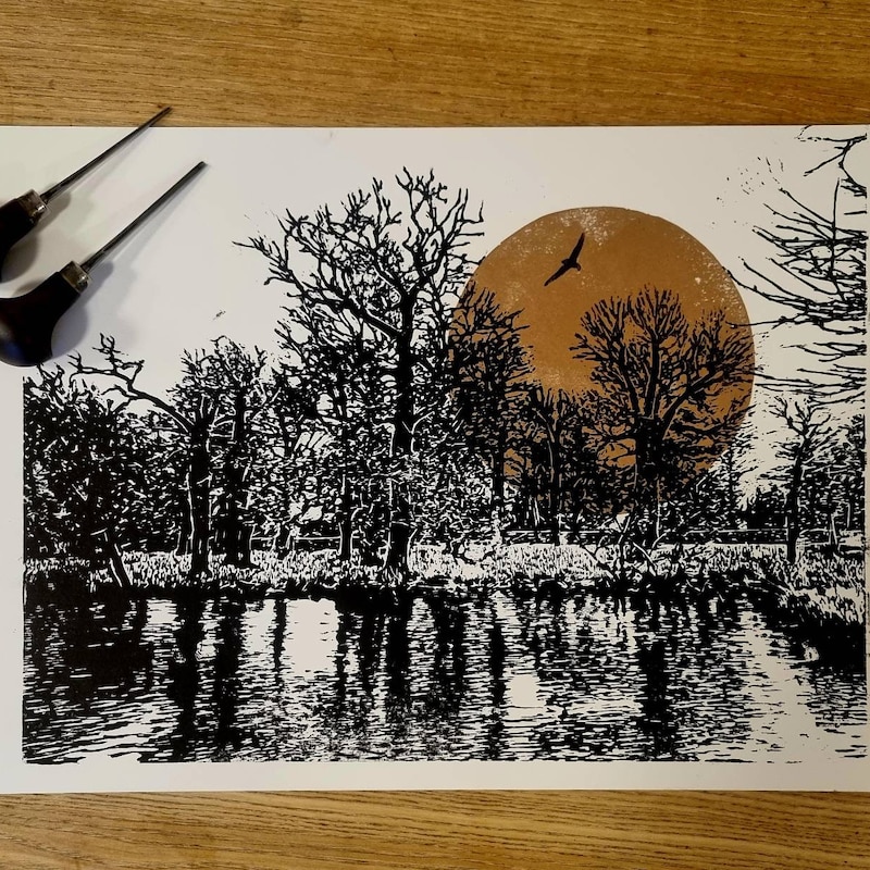 Linocut Print - Etsy