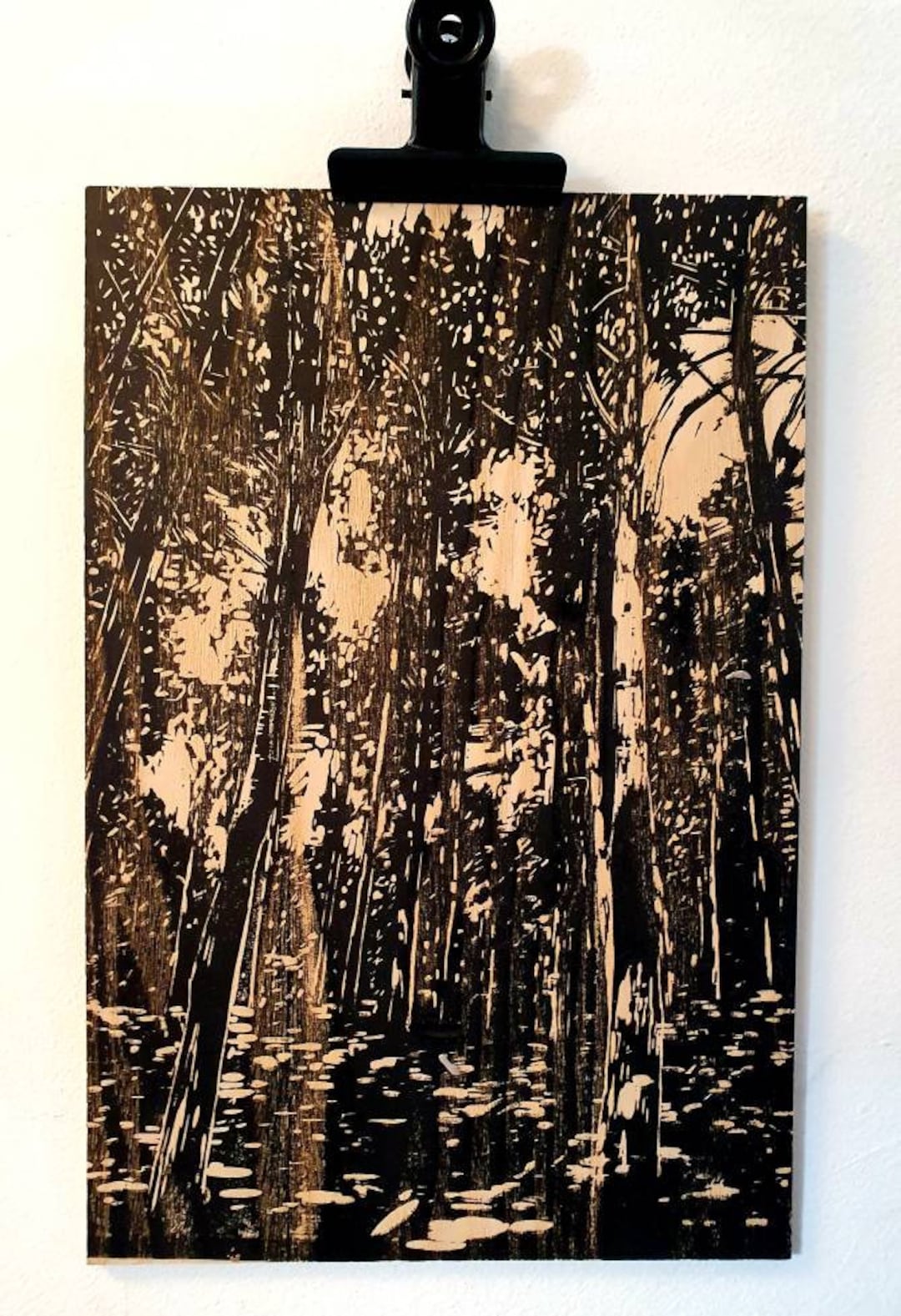 Alderley Forest Tree, Linocut Print/black and White/linoprint ...