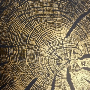 Gold Tree Ring Print/releif Print/nature/original/handmade/gift/art ...