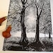 Tree Twins Linocut Printblack and White/linoprint/blockprint/nature ...