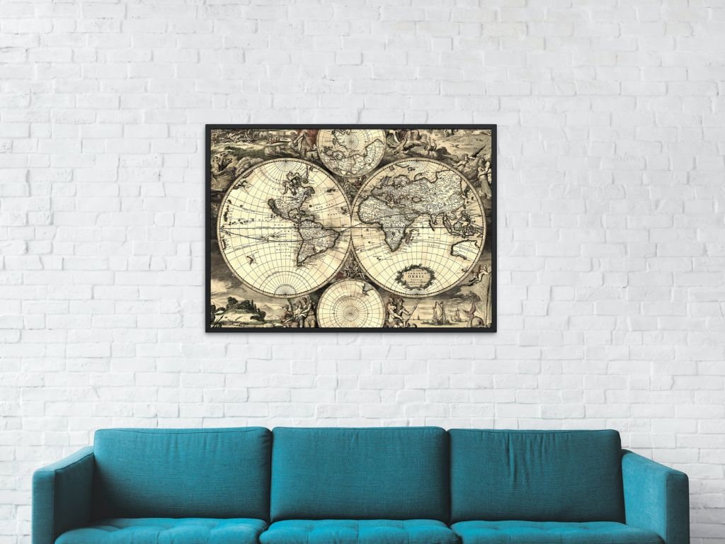 Classic Antique Rustic Large Printable World Map Wall Art - Etsy