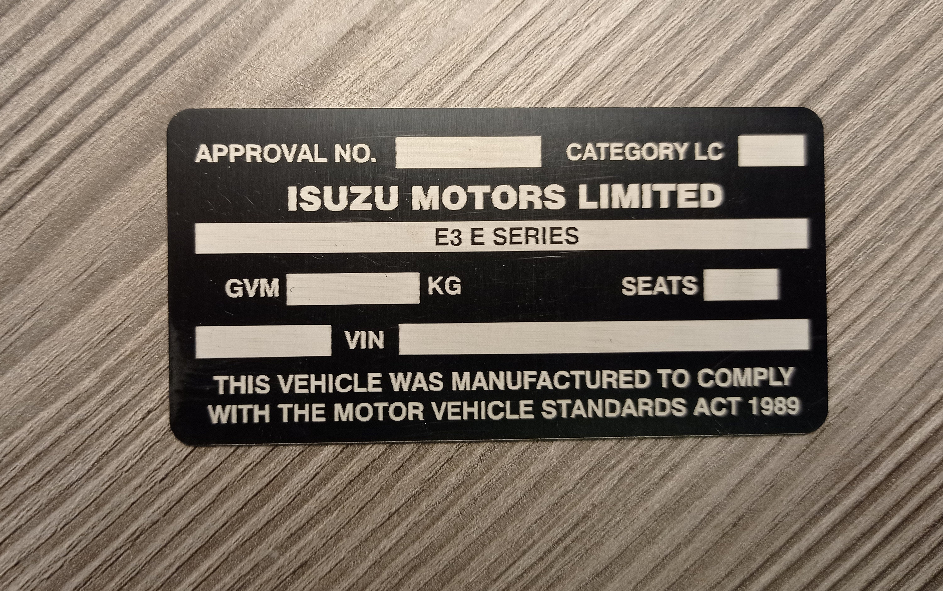 ISUZU VIN PLATE | Etsy