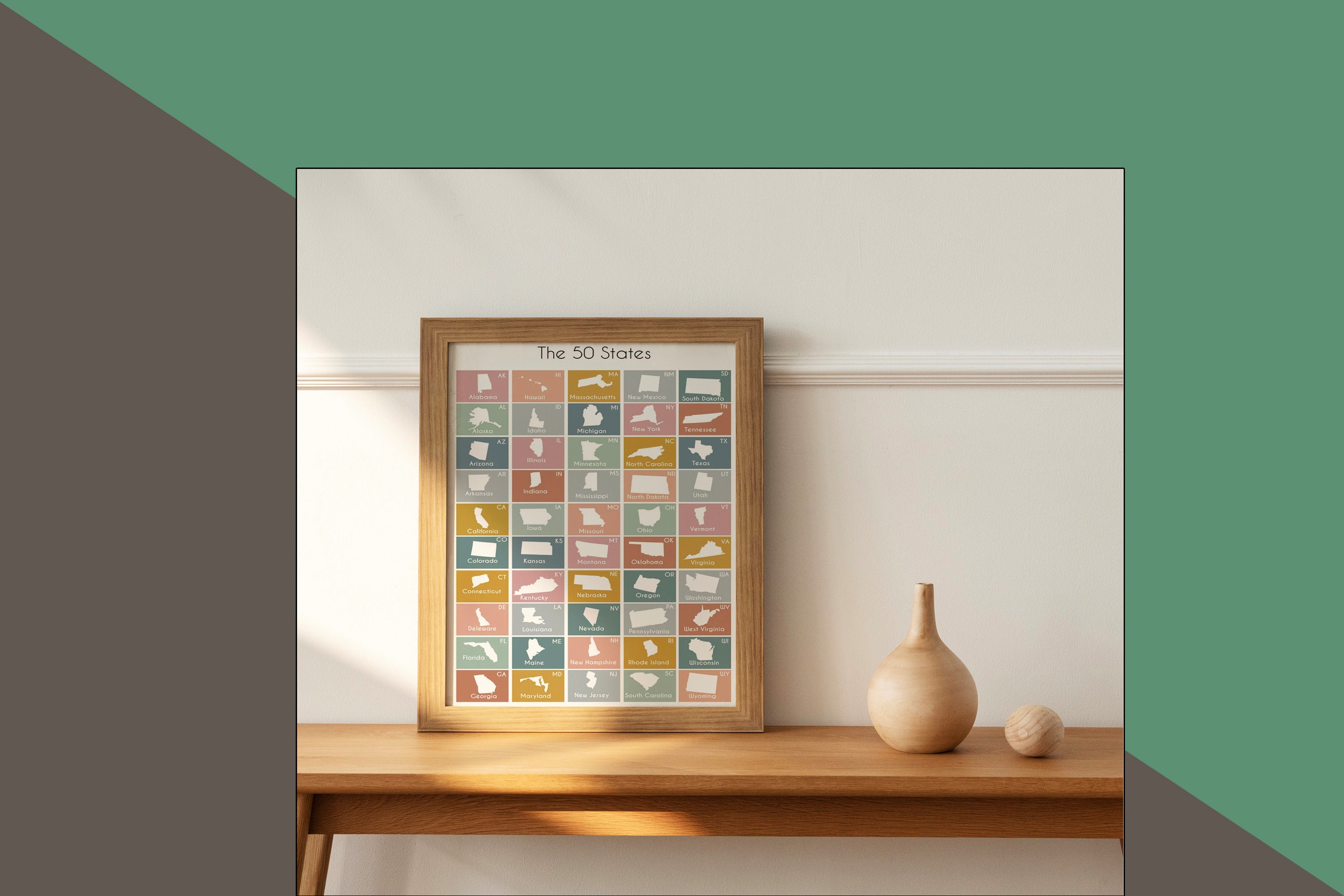 United States Map | the 50 States Poster | Educational | Classroom| - Etsy