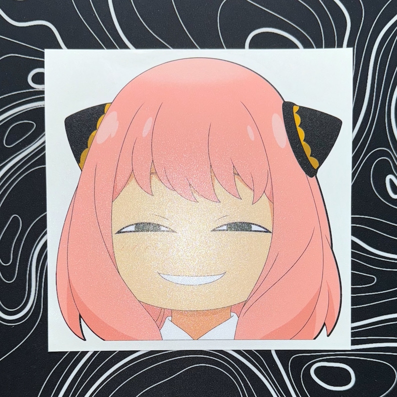 Smug Anya Forger Kawaii Waifu Anime Car Laptop Sticker Decal Vinyl Sun ...