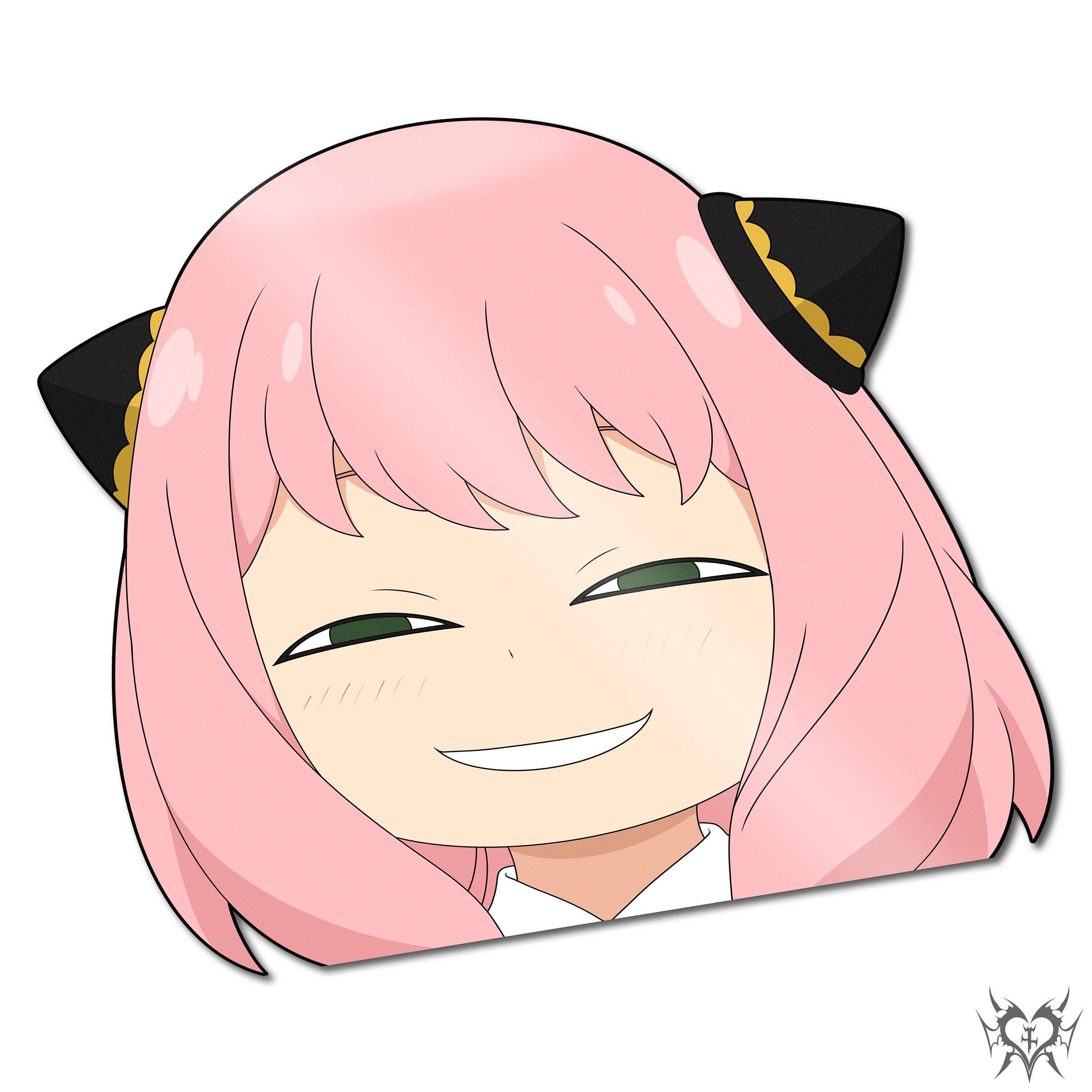 Smug Anya Forger Car Sticker Decal, Anime Sticker Decal, Kawaii Waifu ...