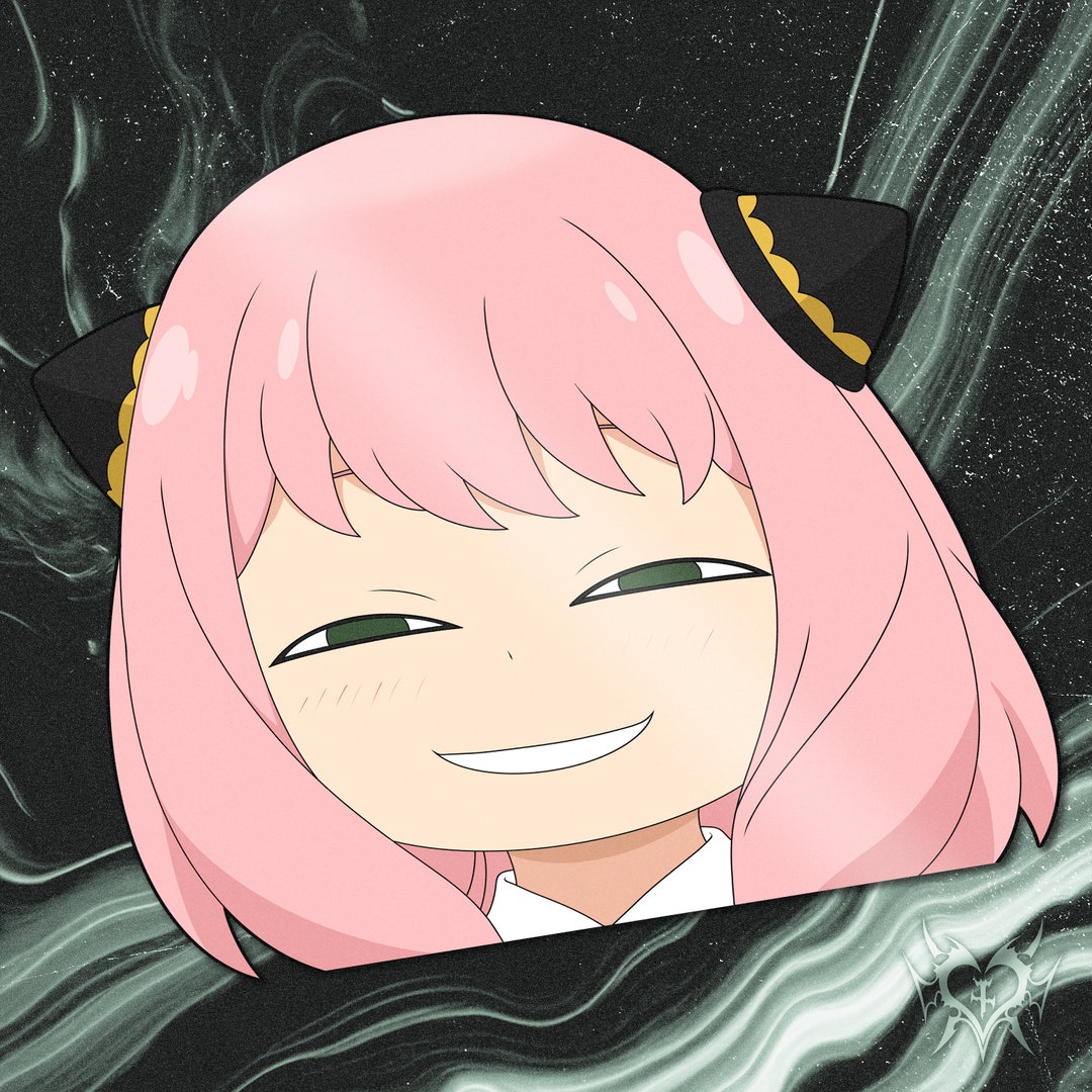 Smug Anya Forger Kawaii Waifu Anime Car Laptop Sticker Decal Vinyl Sun ...