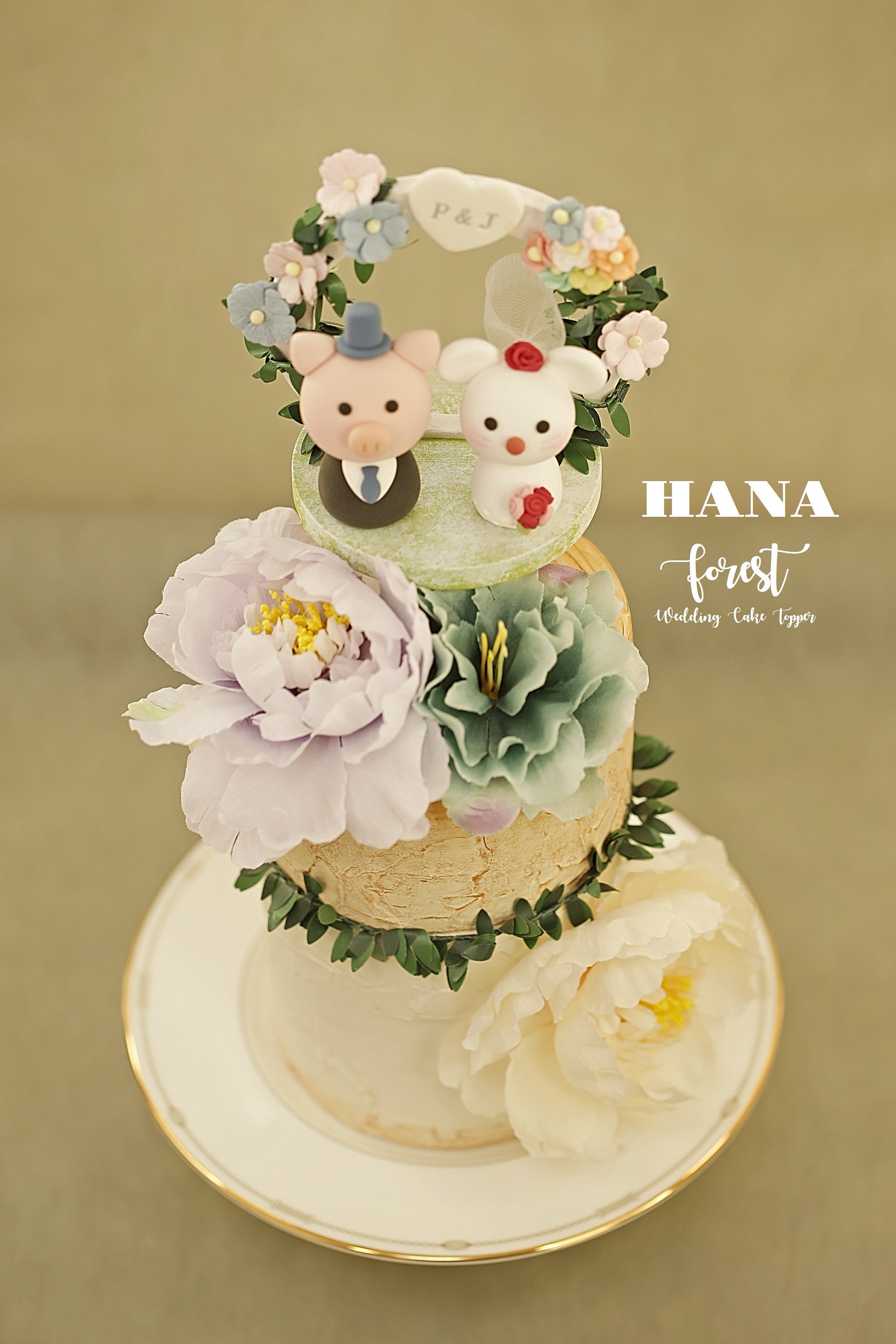 Pig and Mouse Wedding Cake Topperrat and Piggy Cake - Etsy