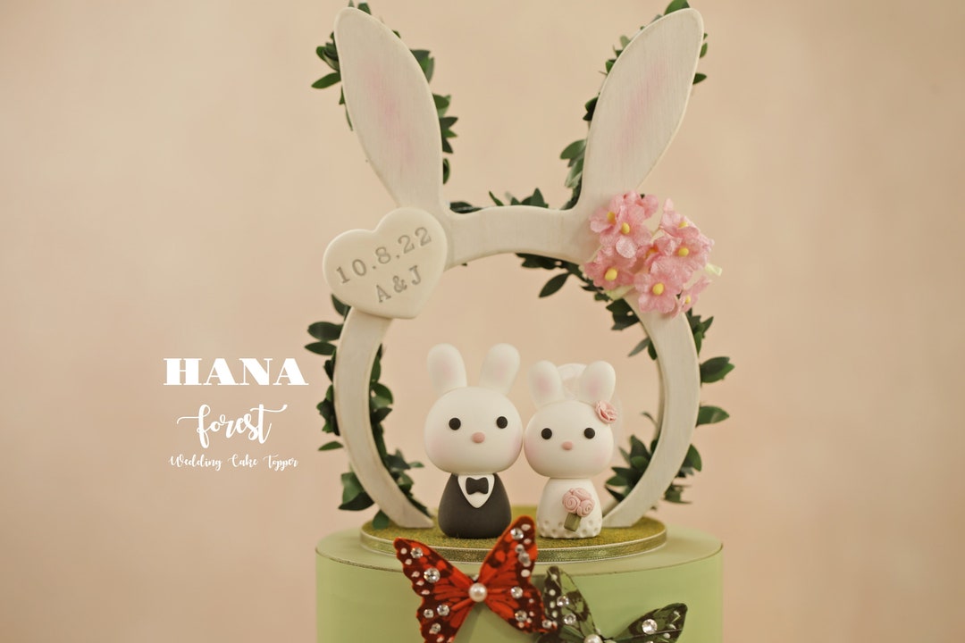 Bunny Wedding Cake Topper,bride and Groom Cake Topper,rabbit Wedding ...