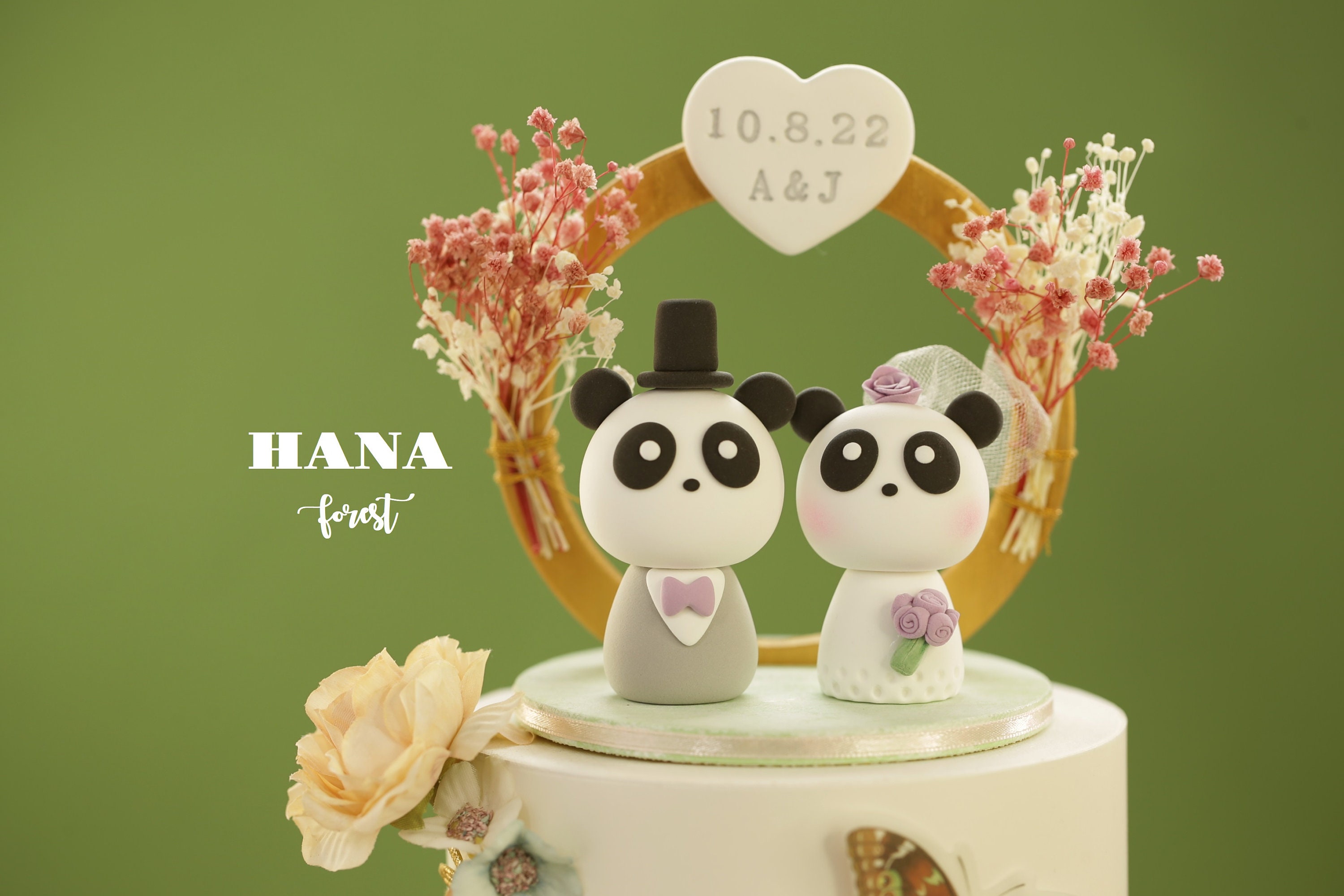 Panda Wedding Cake Topperbride and Groom Cake Toppercouple - Etsy
