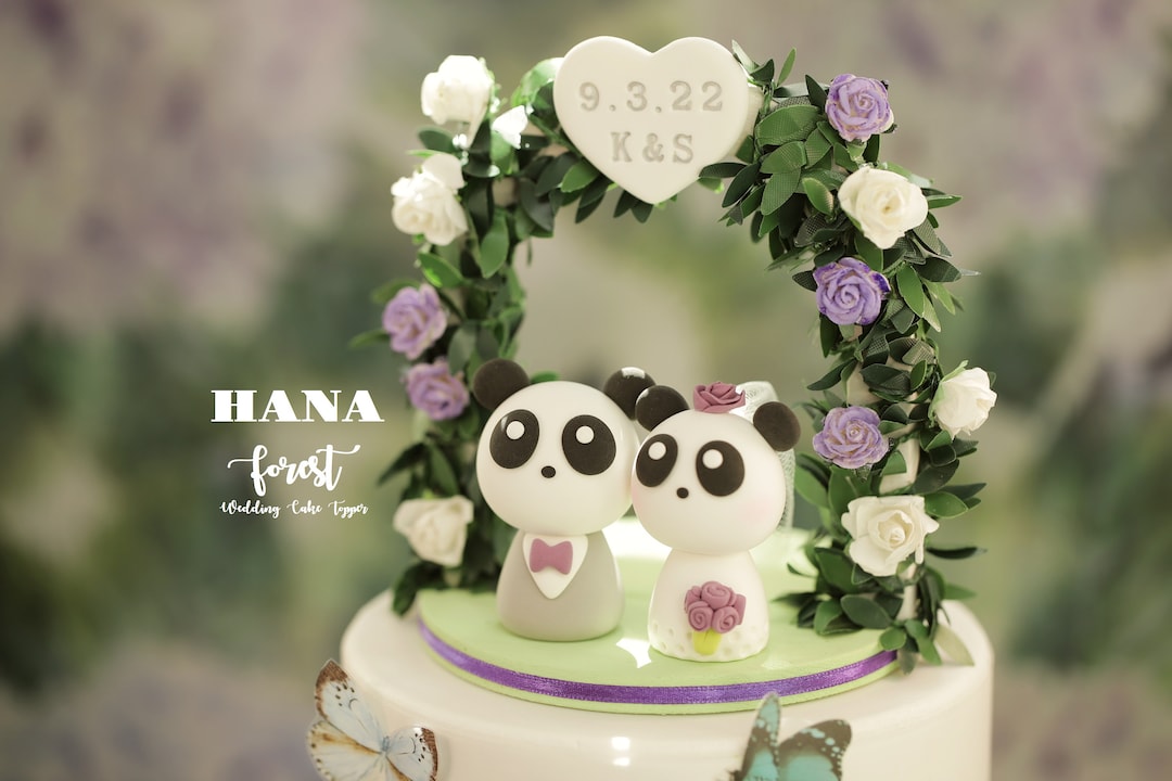 Panda Wedding Cake Topper,bride and Groom Cake Topper,couple Cake ...