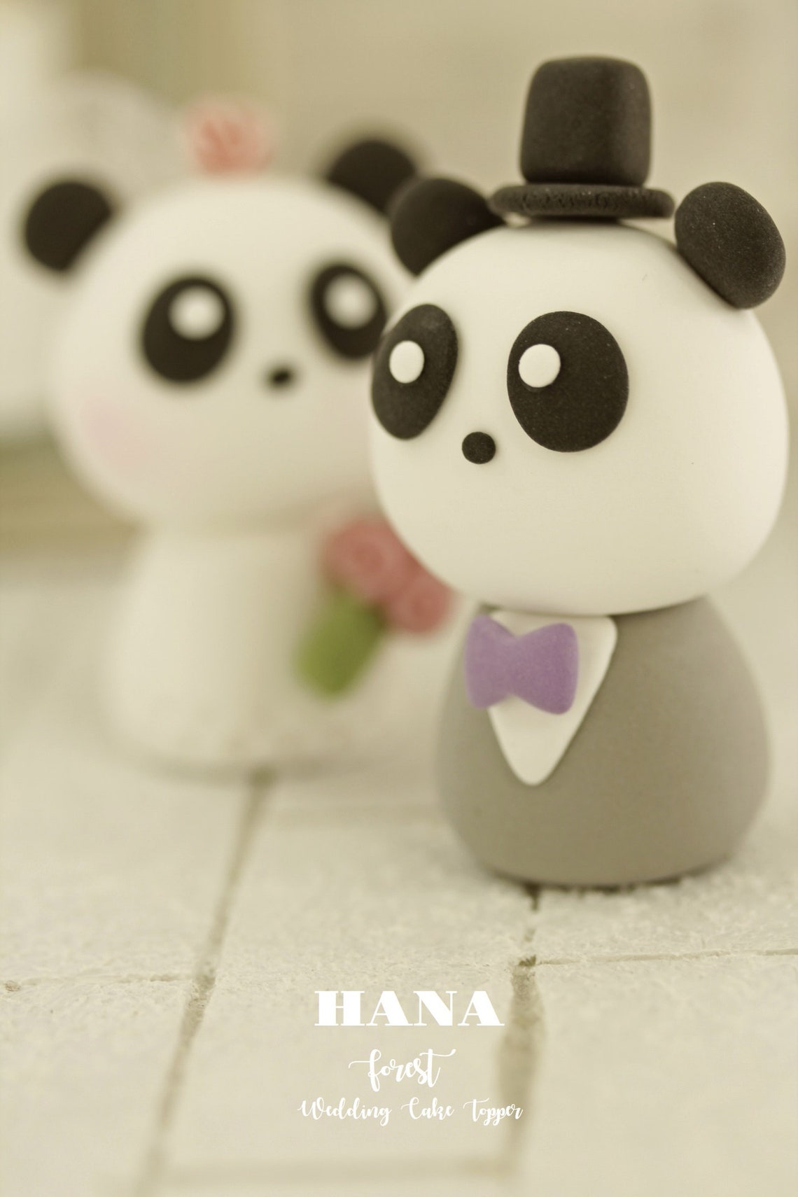 Panda Wedding Cake Topperbride and Groom Cake Toppercouple - Etsy