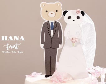Red Panda and Polar Bear Wedding Cake Topper,red Panda Cake Topper ...