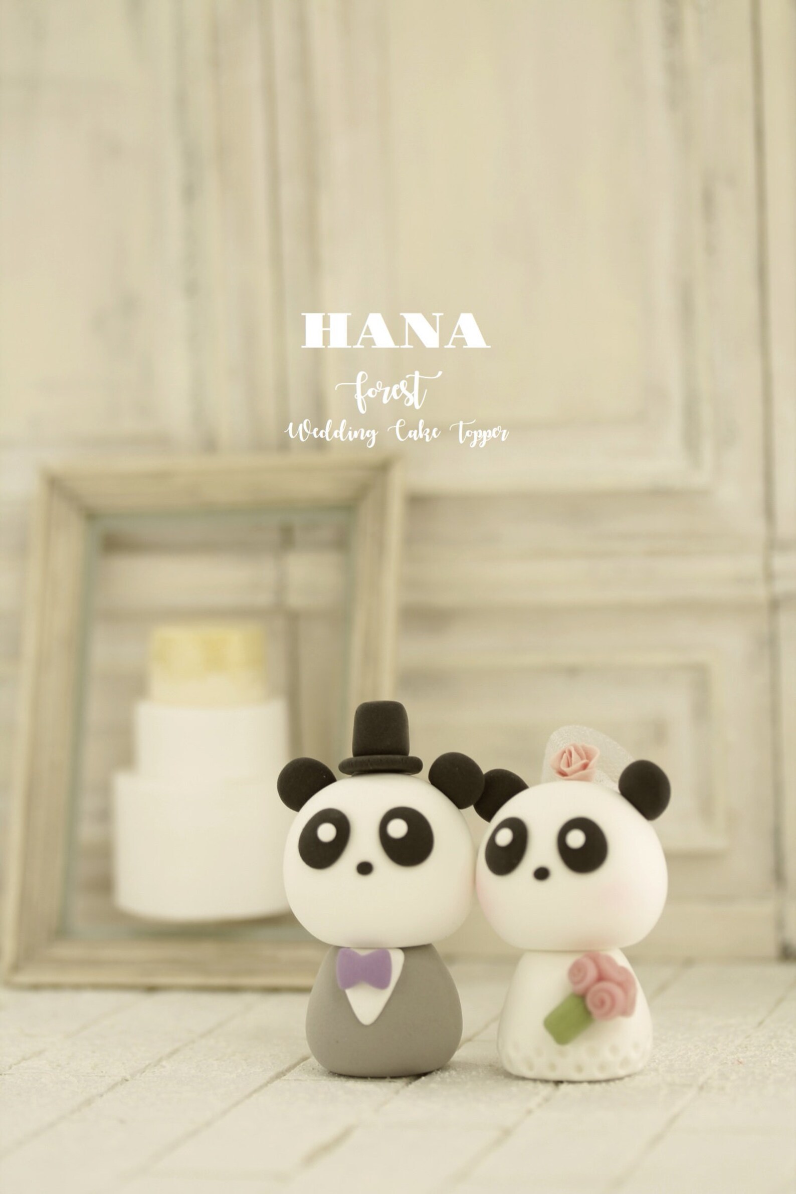 Panda Wedding Cake Topperbride and Groom Cake Toppercouple - Etsy